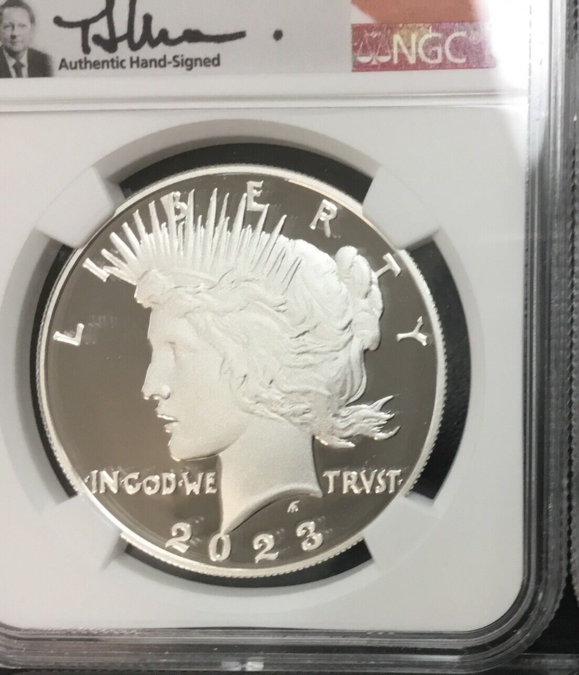 2023 Morgan & Peace Silver Dollar 4-coin set PF & MS70 NGC SIGNATURE ...