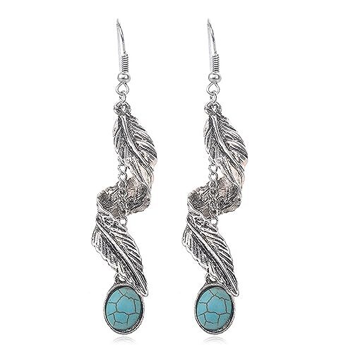 Turquoise Feather Earrings For Men Women Dangle Drop Cute Aesthetic ...