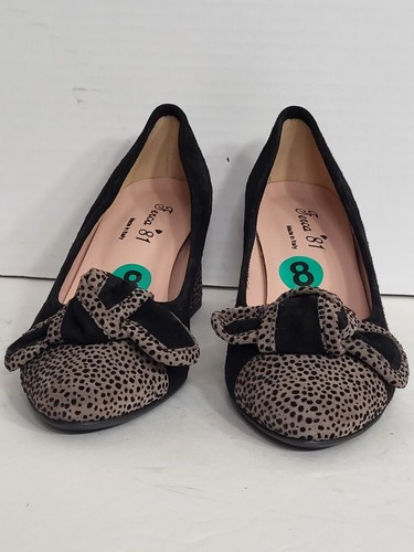 FERCA 81 Black Made In Italy Suede patent leather accent, animal print ...