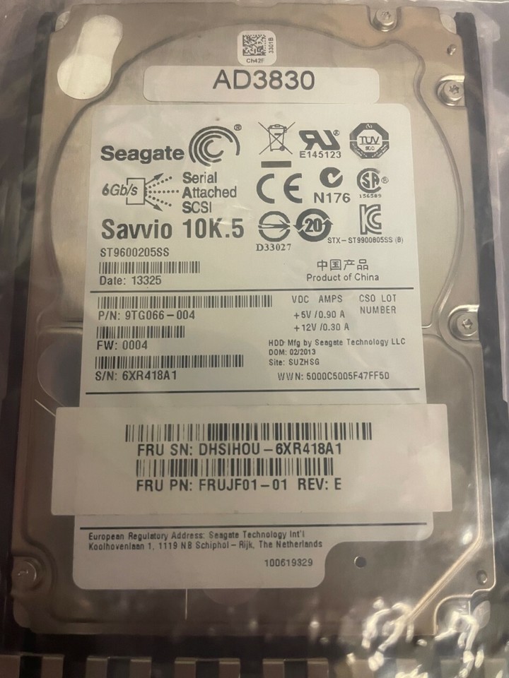 FRUJF01-01 DOT HILL 600GB 2.5 10K SAS With Tray, ST9600205SS | eBay