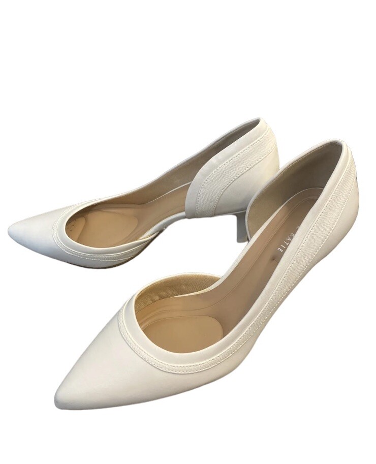 Kelly & Katie Shenna White 2” Inch Kitten Heel Pumps … - Gem