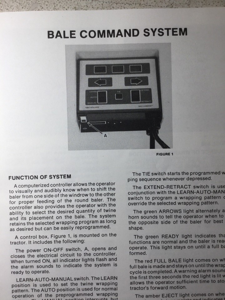 New Holland Bale Command Operators Manual | eBay