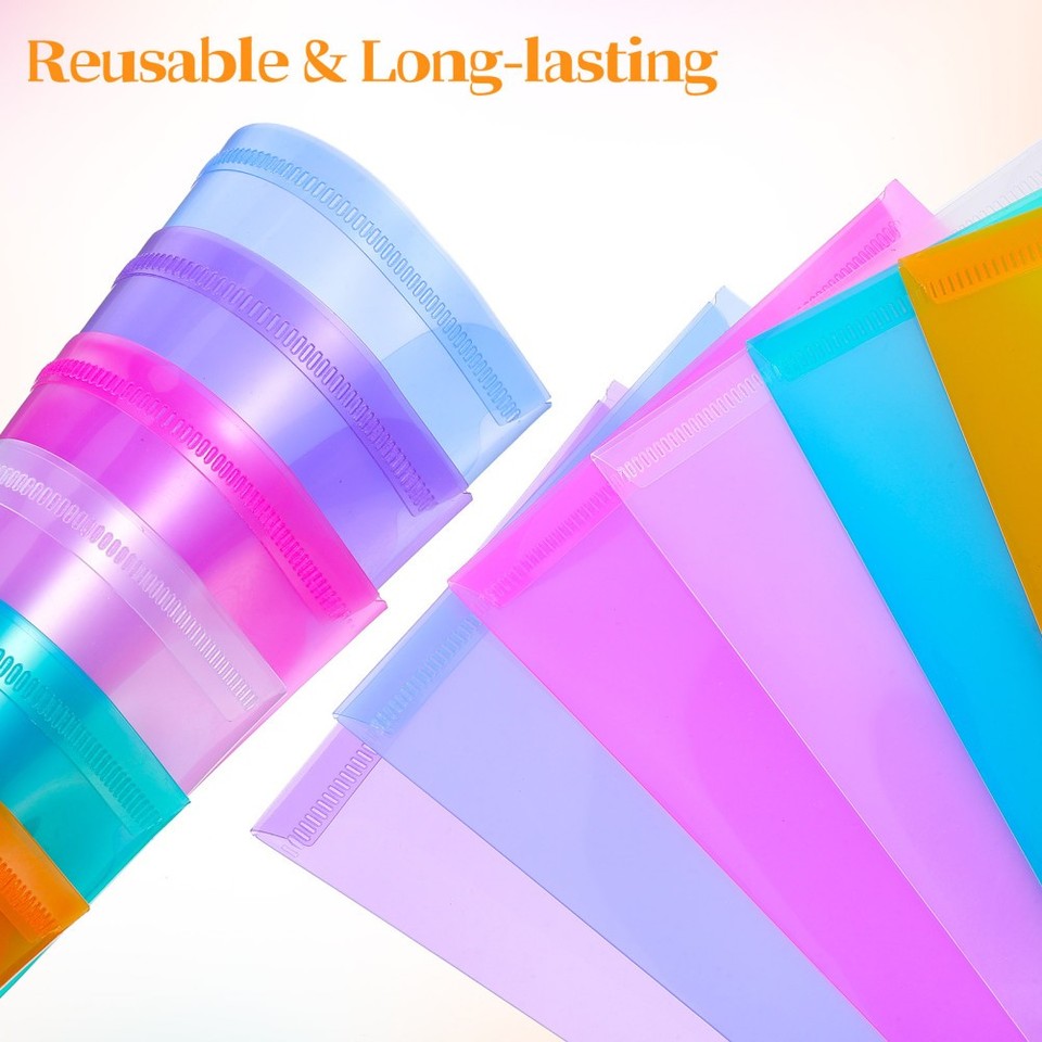 10 Count Clear Document Holder Plastic Envelope Legal Paper Reusable ...