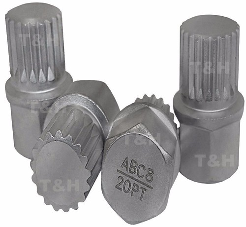 Locking Wheel Nut Keys Set VAG AUDI VW SEAT SKODA Spline & Ribe Type ...