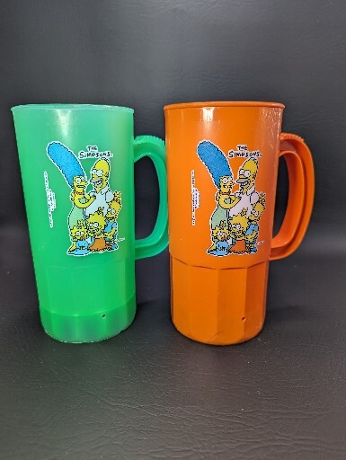 Set Of 2Vintage The Simpsons Mug Cups, Plastic with Handle, 1990, USA ...