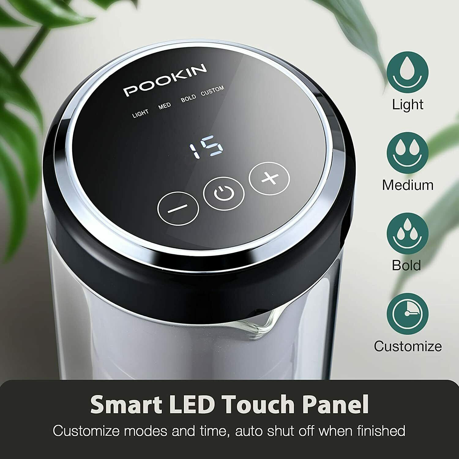 Pookin UC002 Electronic Programmable Rechargeable Cold Brew Coffee ...