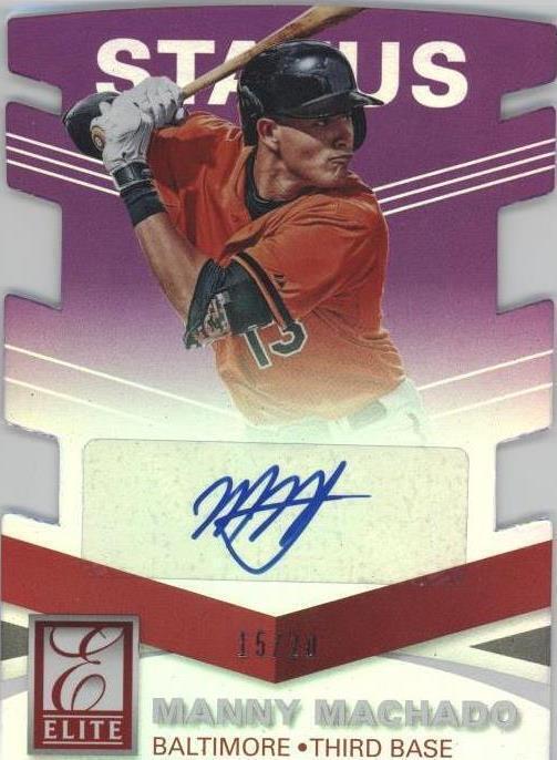 2015 Panini Elite - Signatures Manny Machado #56 Status Purple Die-Cut ...