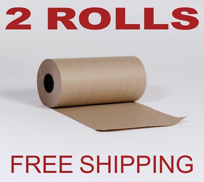 2 ROLLS - 12" x 1200' Brown Kraft Paper Roll 30lb Shipping Wrapping ...