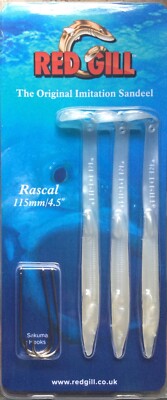 RED GILL RASCAL - SILVER PEARL 115mm ( 4.5”) - 3 per pack - SEA FISHING ...