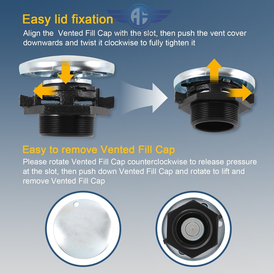 Vented Gas Cap Fuel Transfer Tank Vented Cap Replaces W/ Threaded Neck ...