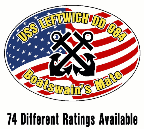 USS LEFTWICH DD 984 Oval Decal / Sticker Military USN U S Navy S05B | eBay