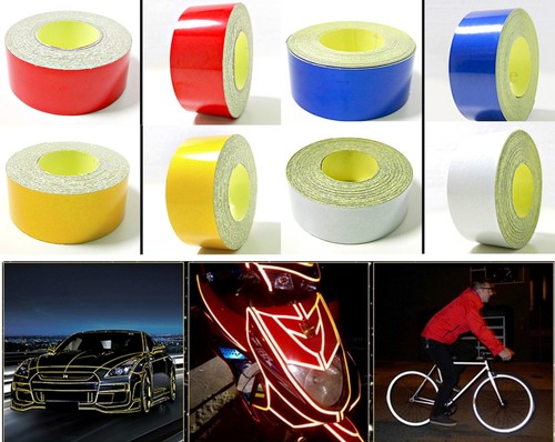 High Intensity Reflective Vinyl Tape Roll Blue Yellow, Silver, Red 2cm ...