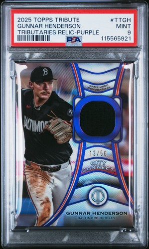 2025 TOPPS TRIBUTE TRIBUTARIES RELICS PURPLE #TTGH GUNNAR HENDERSON 13/ ...