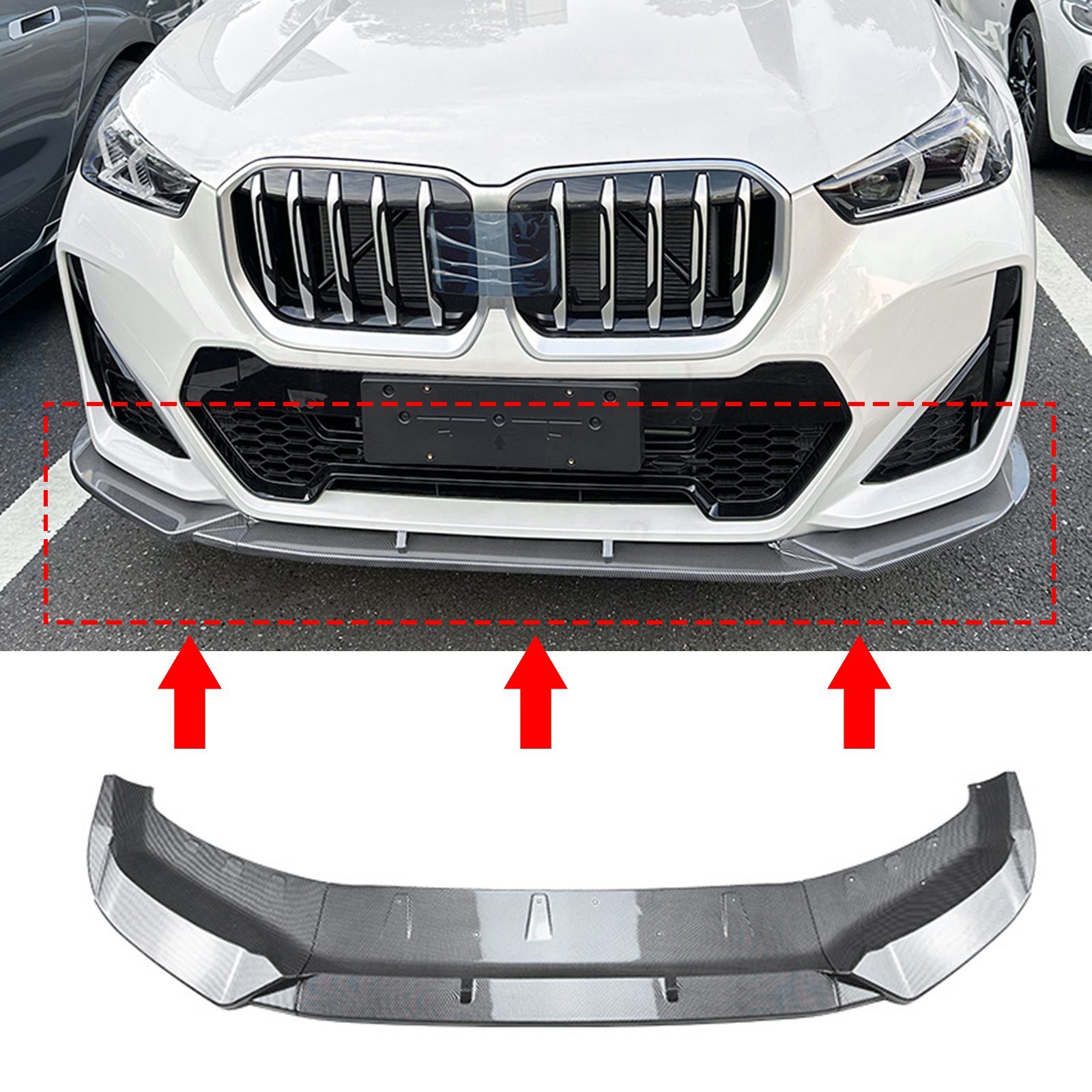 Carbon Look Front Bumper Spoiler Splitter Lip Kit For BMW X1 U11 M ...