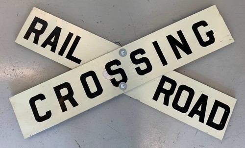 Antique Retired Aluminum Railroad Crossing Crossbuck Sign | eBay