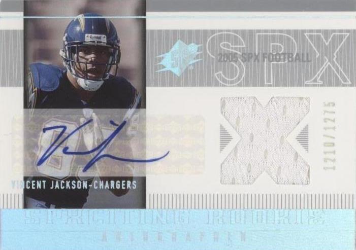 2005 SPx - SPxciting Rookie Autographed Vincent Jackson #203 /1275 (AU ...