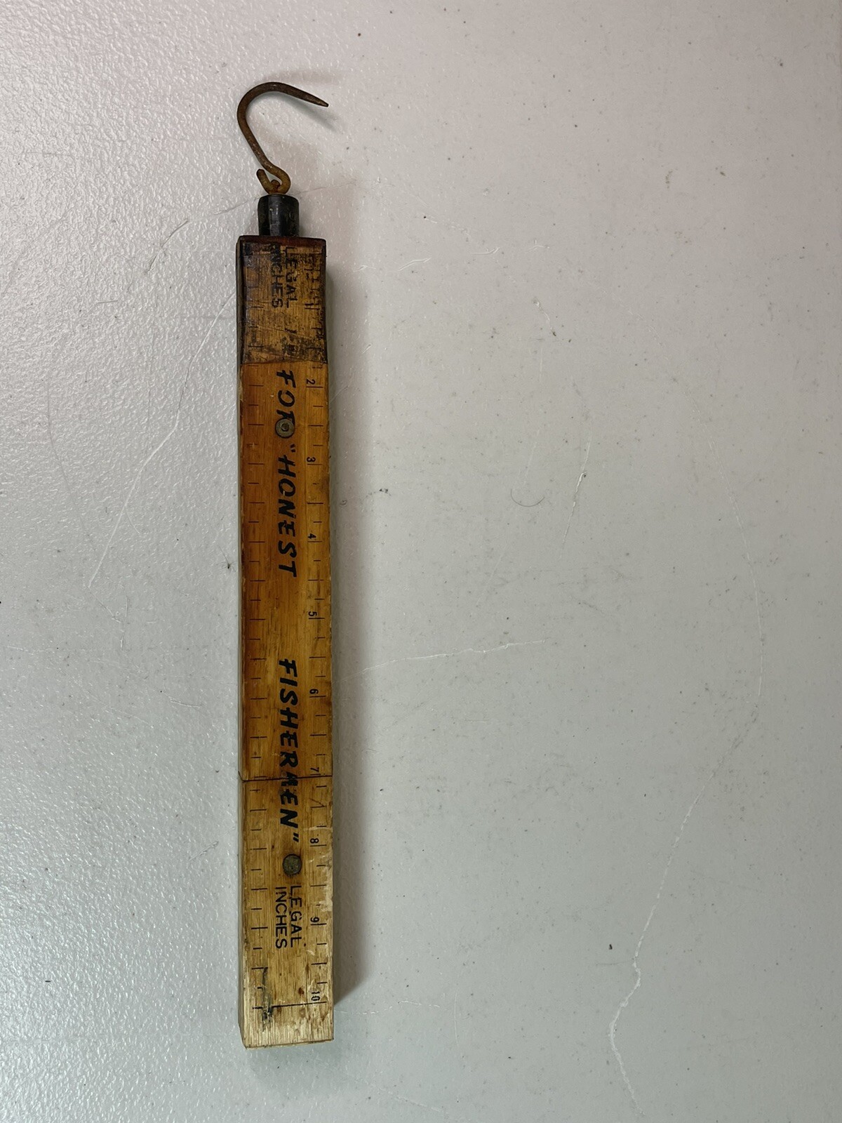 Vtg Japan Novelty Wooden Floating Fishing Knife Fishermans 10" Ruler ...