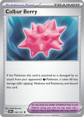 Pokémon Scarlet & Violet Surging Sparks Reverse Holo Colbur Berry 168/ ...