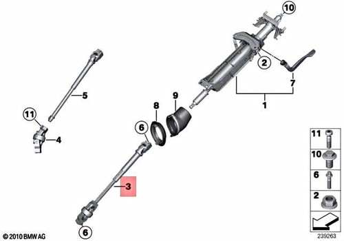 Genuine BMW X3 X4 M F25 Steering Spindle Bottom with Double Joint ...