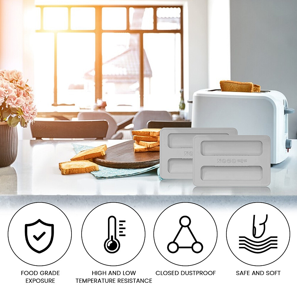 2pcs Universal Toaster Lid Grey 2 Slice Silicone Cover Sandwich Machine ...