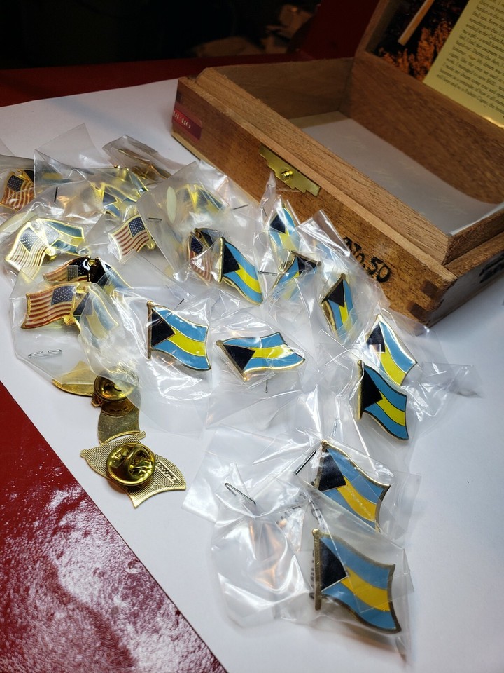 11 Bahamas USA FLAG Ambassador 12 National Friendship PINs Collectible ...