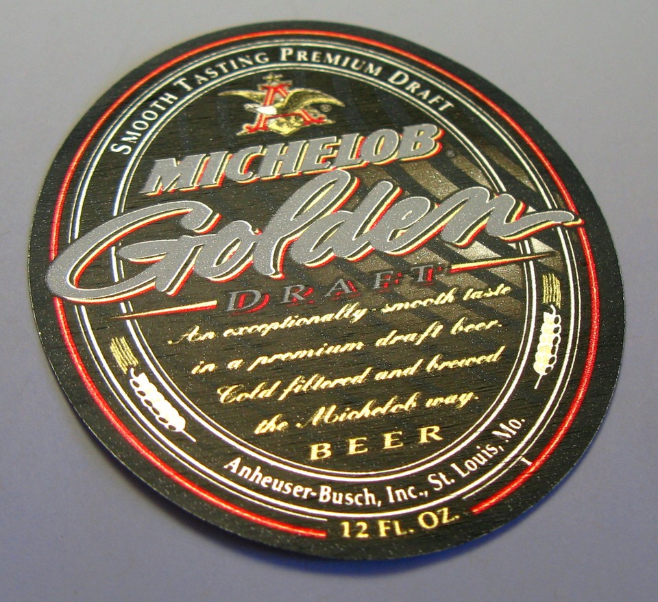 Anheuser Busch MICHELOB GOLDEN DRAFT small oval beer label MO 12oz | eBay