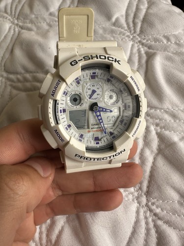 Casio Men's White G-Shock 5081 GA-100A -7a Watch New Battery | eBay