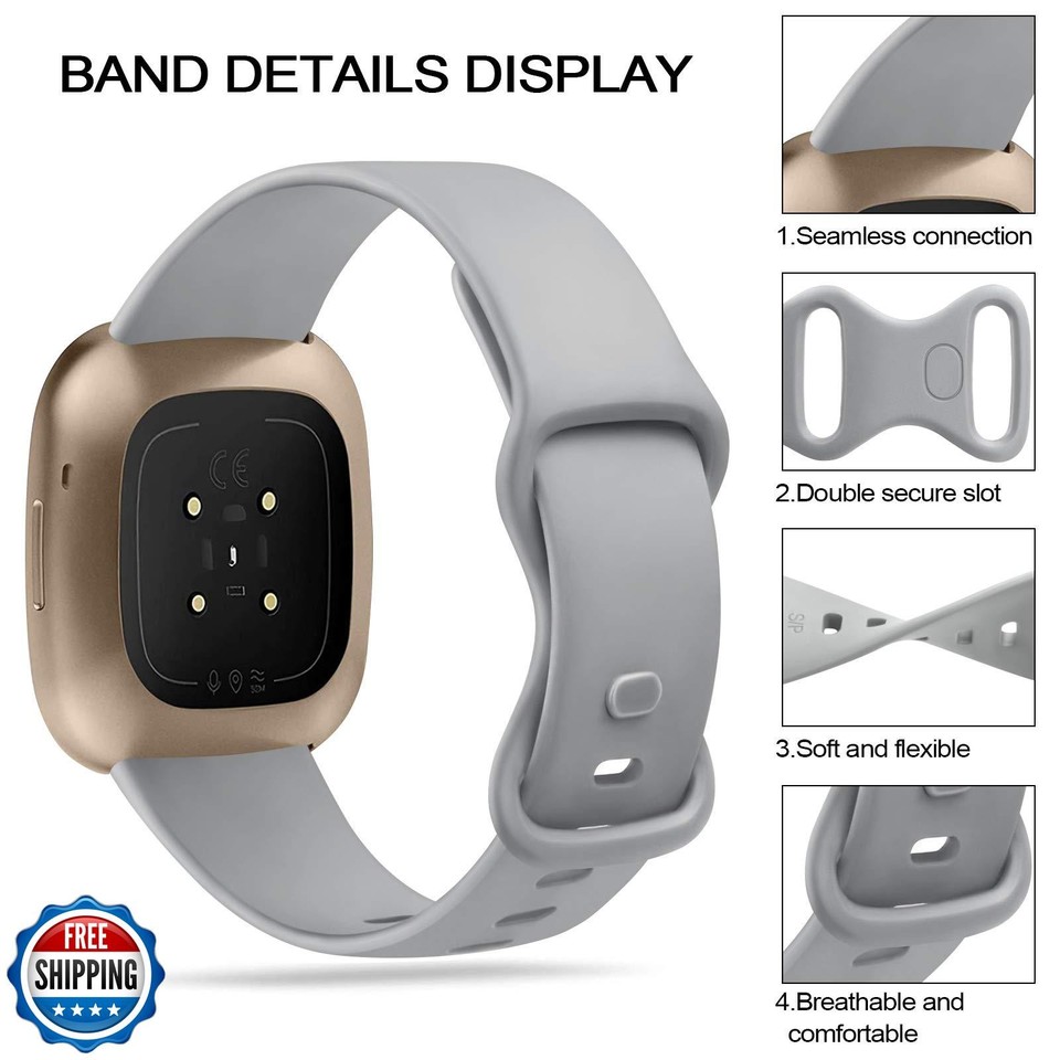 3 Pack Silicone Bands for Fitbit Sense Bands Fitbit Versa 3 Bands | eBay