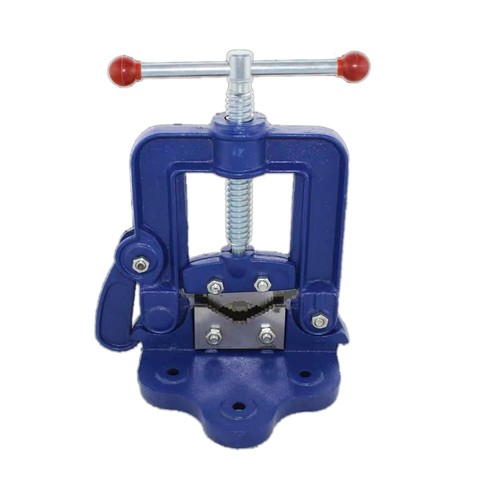 1 IN Bench Pipe Vice Hinged Clamp on Type Threader Pipe Plumbing Vise ...