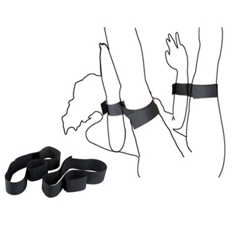 Restraint Handcuffs Ankle Cuff Wrist To Thigh Cuffs Leg Open Bondage ...