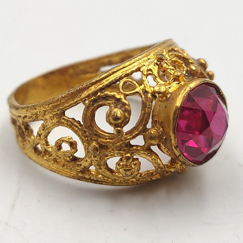 Vintage Gold Plated Ring Antique Soviet Jewelry USSR Size 8.5 | eBay