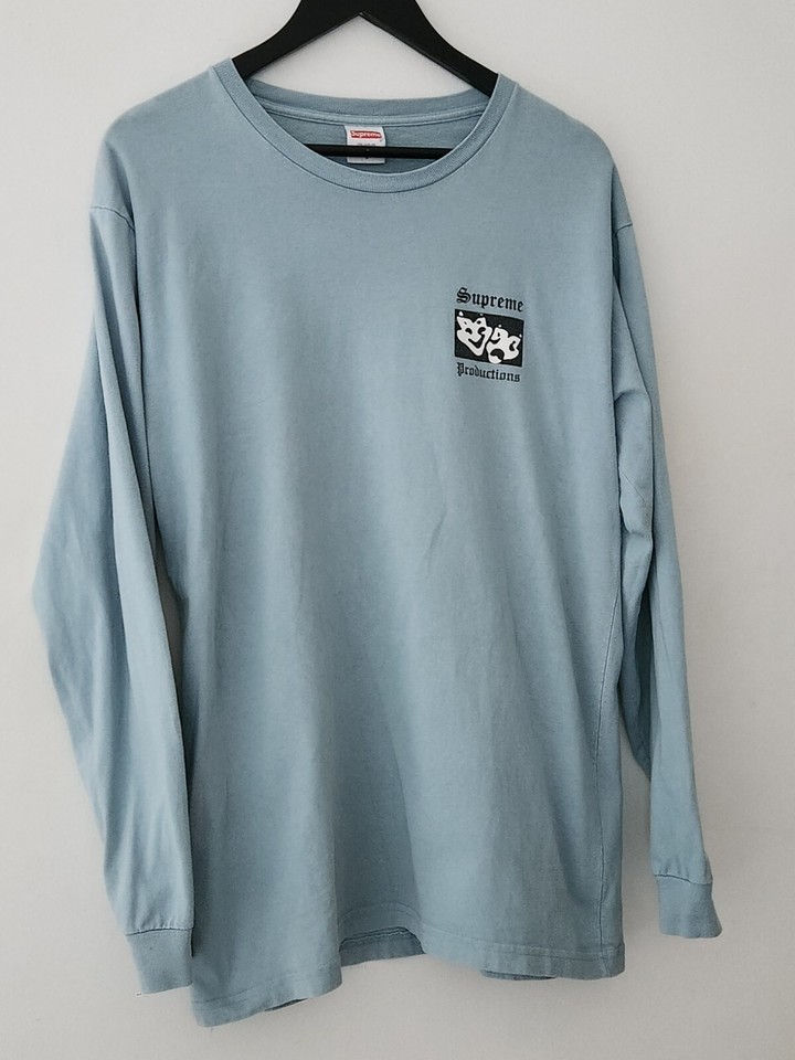 SS16 Supreme Productions Long sleeve Slate L/S tee size L large T-shirt ...