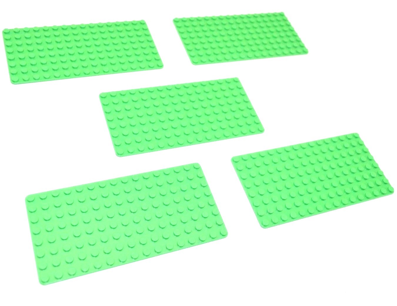LEGO MiniFigure Base Plate 8x16 Green - LOT of 5 - Thin Small Stud ...