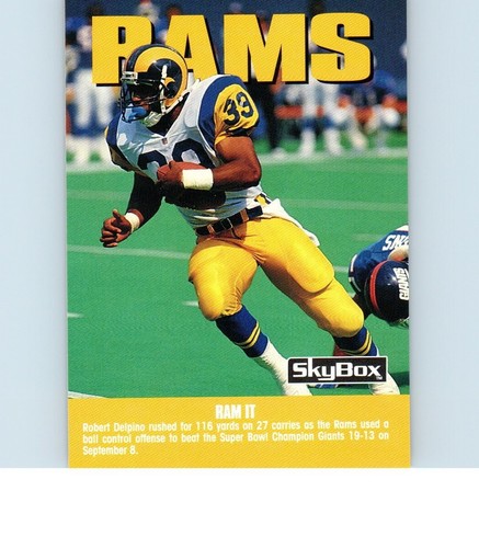 Los Angeles Rams 290 Team Checklist 1992 Skybox Football Trading Card ...
