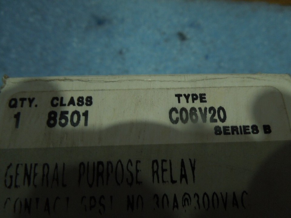 Square D Class 8501, Type: C06V20 General Purpose Relay. New Old Stock ...