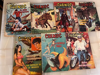 CHANOC Lot of 7 COMIC BOOKS 1965 - 80 MEXICO Action Adventure 1st ...