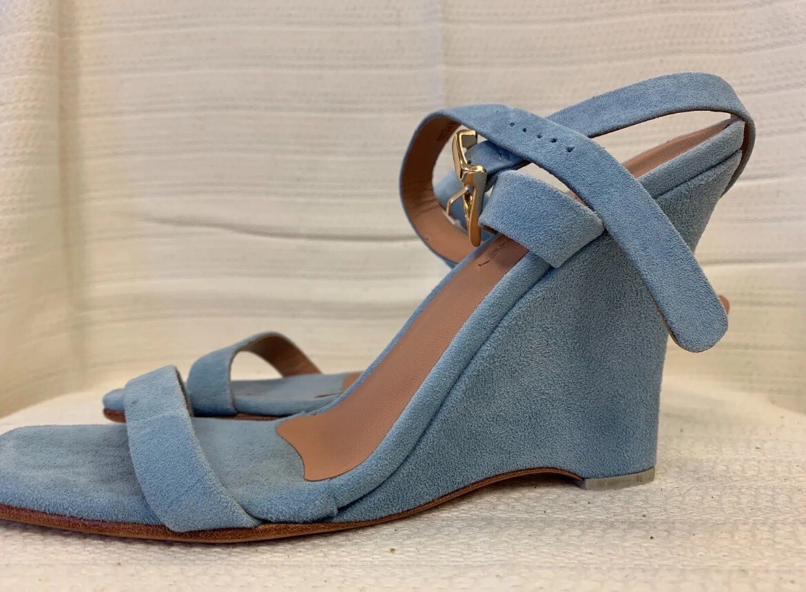 Rachel Comey Chord Wedge Sandal, Sueded Leather, Cornflower Blue NIB ...