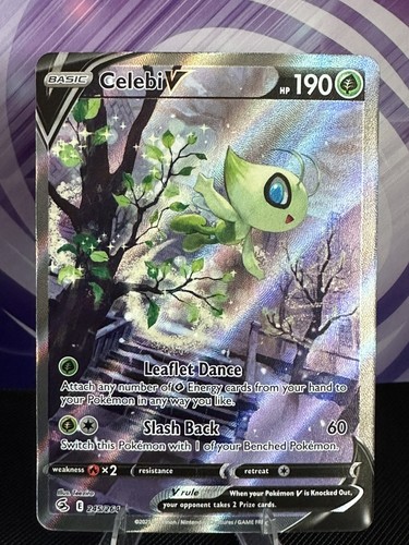 Pokémon TCG SWSH Fusion Strike Celebi V Alt Art Holo Ultra Rare Card ...