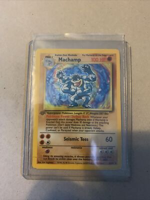 Machamp 8/102 Base Set 1st Edition Holo Rare 1999 Pokemon TCG Card ...