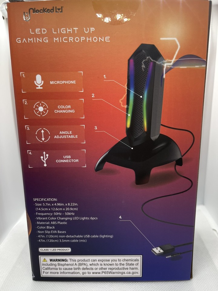 Unlocked LED Light Up Gaming Microphone | eBay