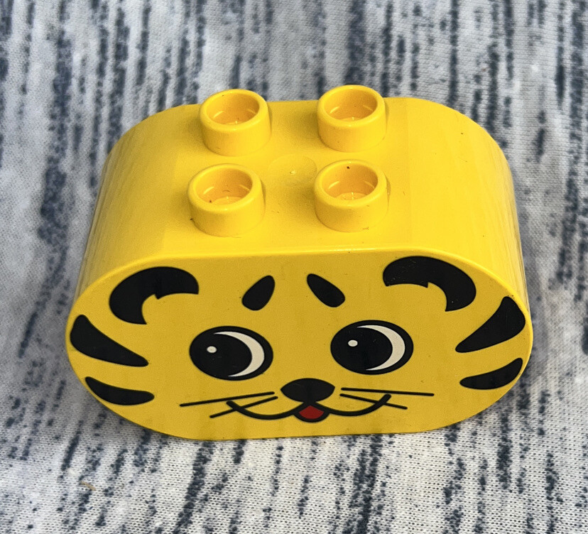 Duplo Building Bricks Blocks Toy Yellow 2 x2 Bricks w/ Tiger Face ...