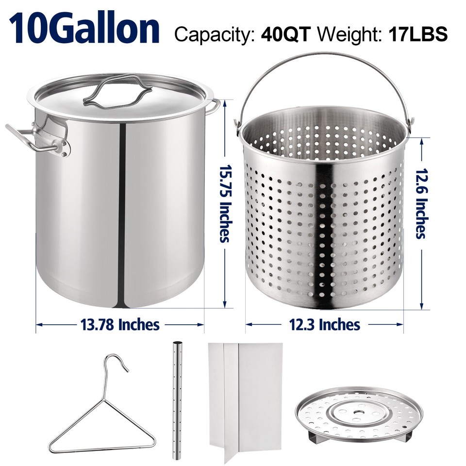 Commercial 32-100QT Turkey Fryer Seafood Crab Boiling Pot Stock Pot | eBay