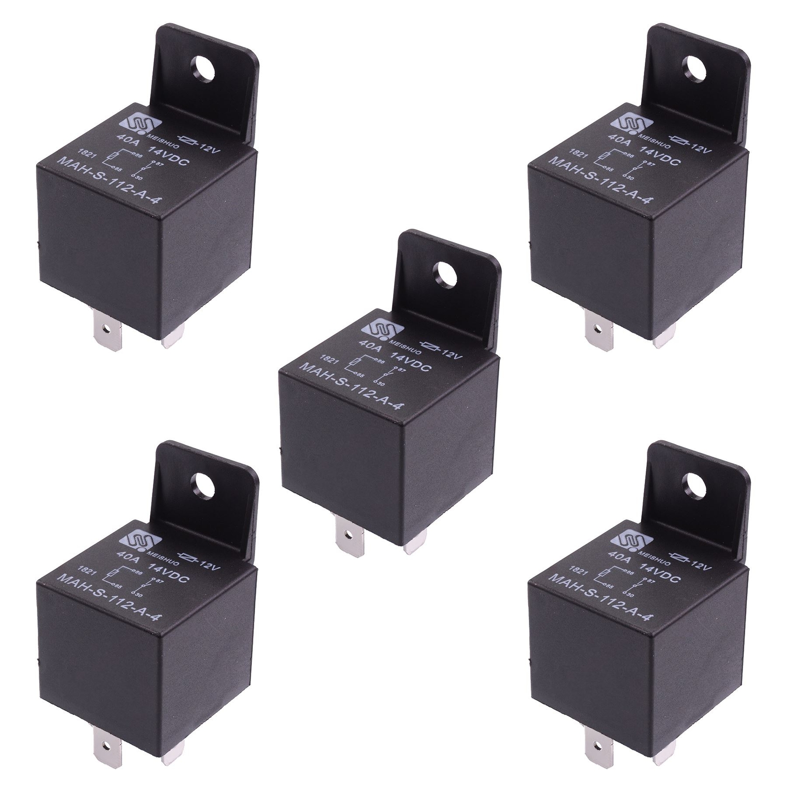 5x 12V Automotive Relay 40A 4-Pin Bracket SPNO Auto Car | eBay UK