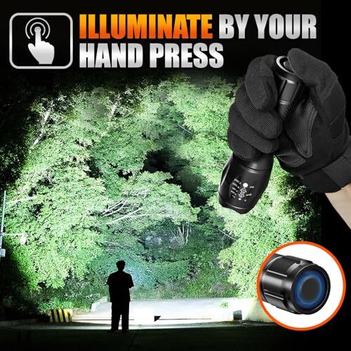 2 Pack LED Flashlights High Lumens with 6 AAA Batteries, 5 Modes Mini ...