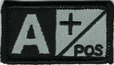 Grey Gray Black Blood Type A+ Positive Patch Fits For VELCRO® BRAND ...
