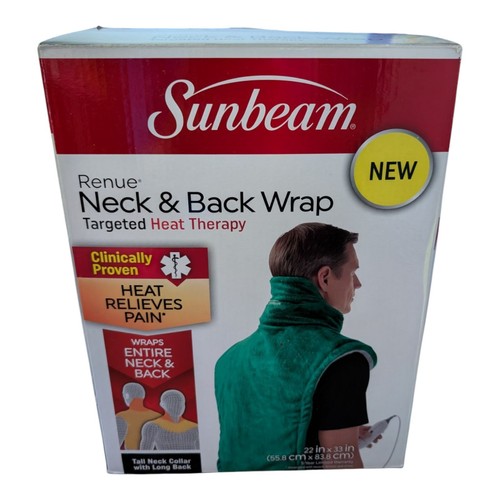 Sunbeam Renue Neck and Back Wrap Heat Therapy 22”x33” Tall Neck/long ...