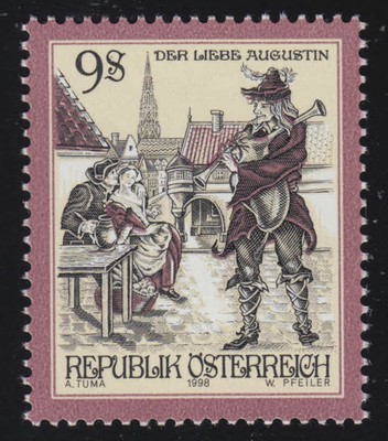 2240 Freimarken: Sagen & Legenden: Wiener Sage "Der liebe Augustin" , 9 ...