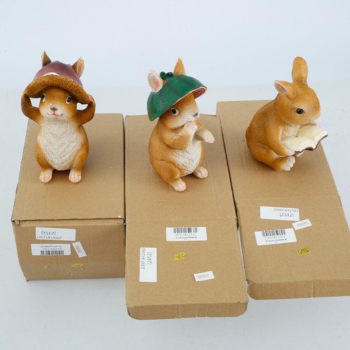 Resin Rabbits Ornament Waterproof Bunny Figurine Weather-resistant ...