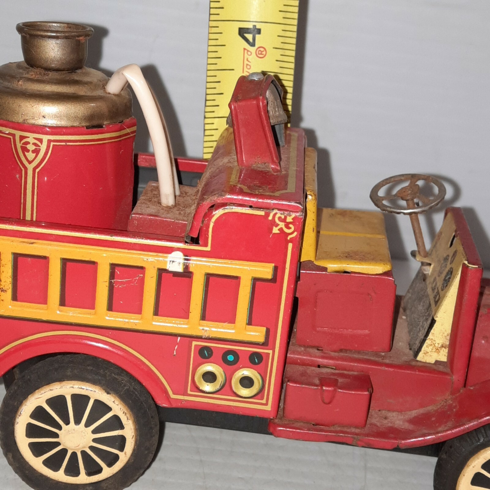 Vintage Cragstan Tin Toy "Old Smokey" Fire Engine Friction Toy Truck | eBay