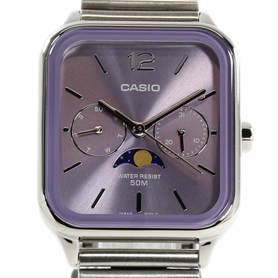 CASIO QUARTZ MTP-M305D-6A MTP-M305 MTP Quartz Analog Purple Silver | eBay